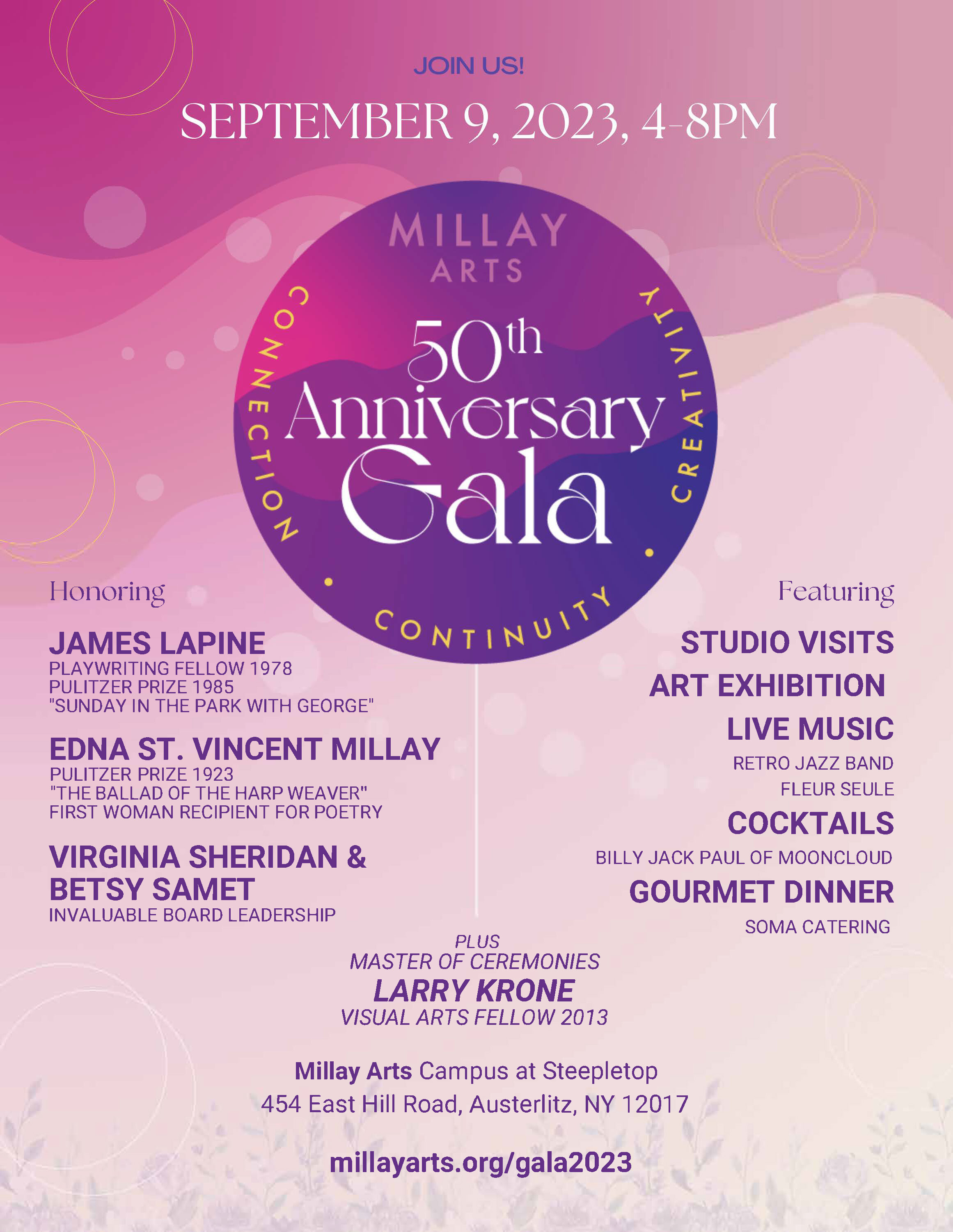 Millay Arts 50th Anniversary Gala Celebration | Millay Arts