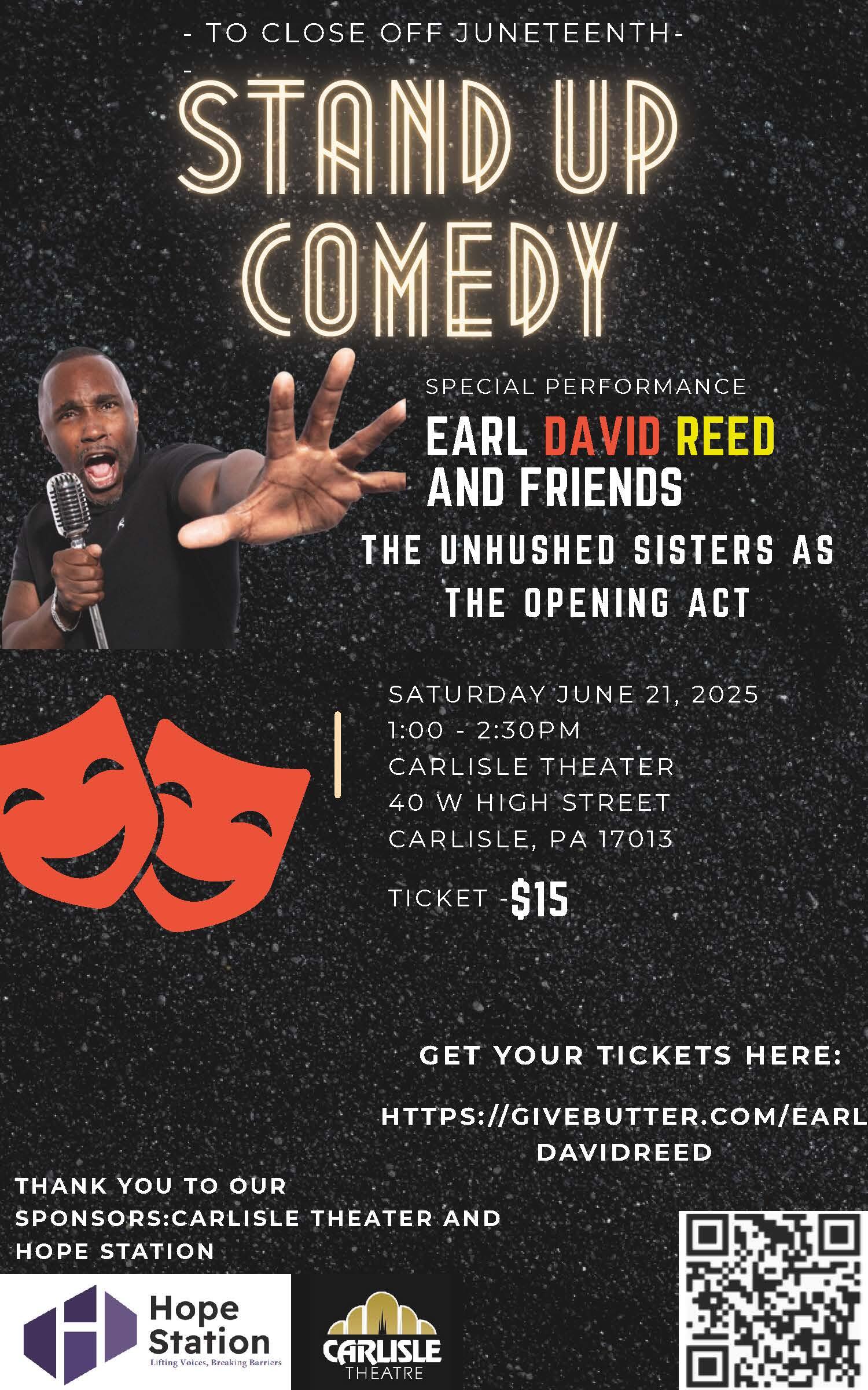 Comedy Show with Tonight Show Comedian Earl David Reed | Hope Station