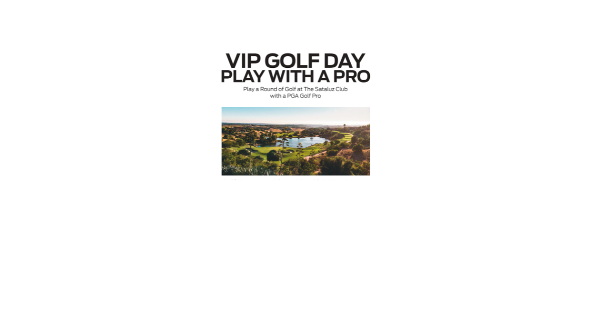 VIP Golf Day with a Pro! Play a Round of Golf at The Santaluz Club with ...