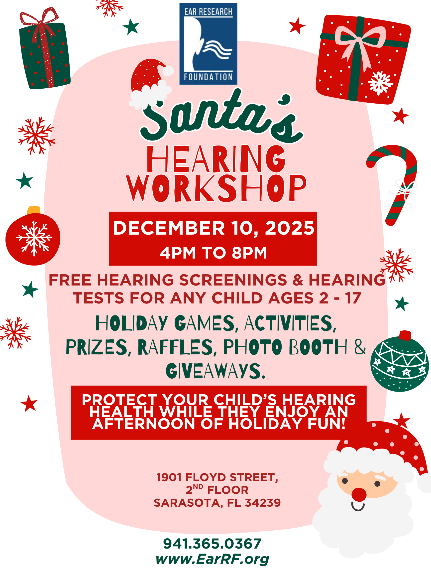 Santa's Hearing Workshop | Ear Research Foundation, Inc.