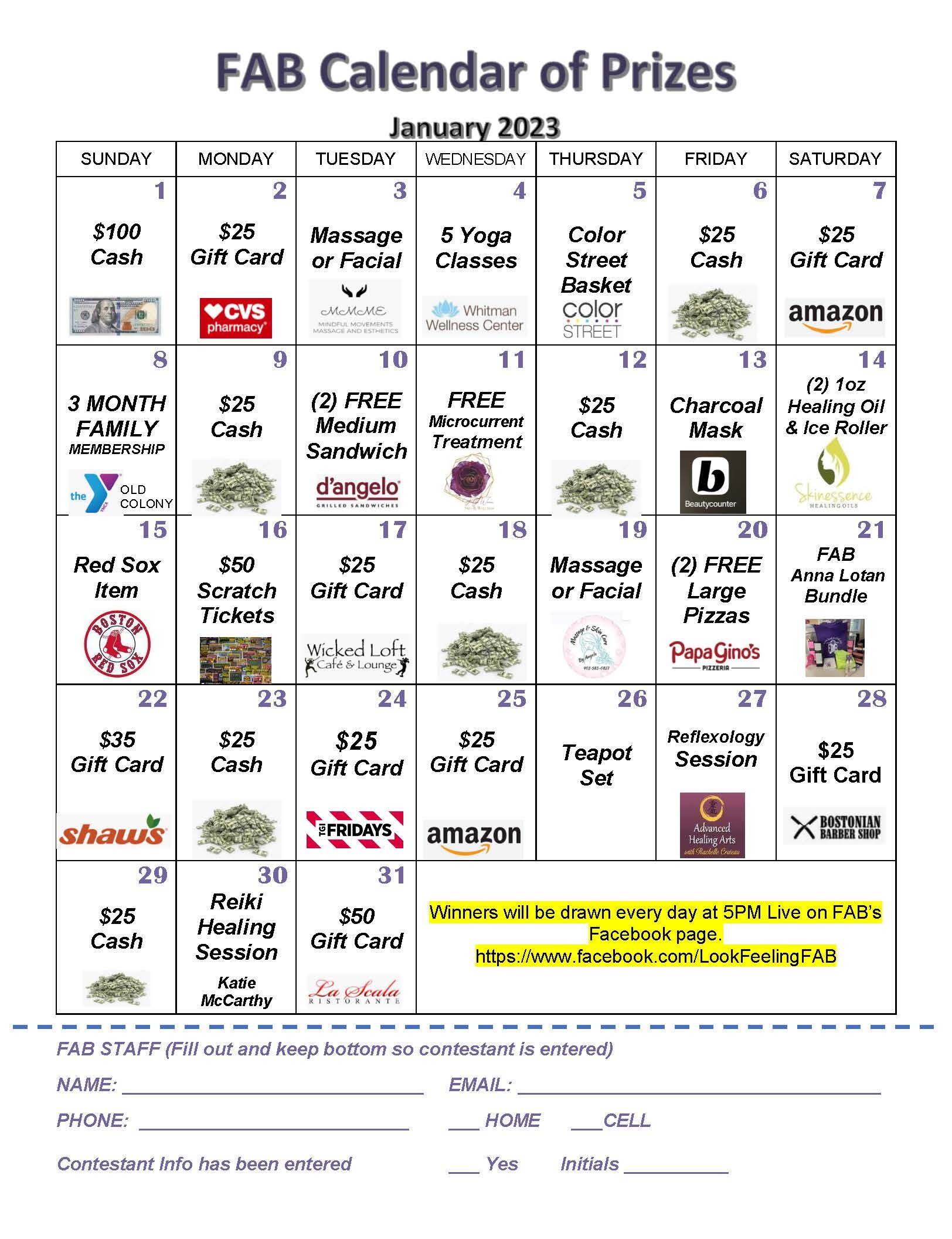 FAB Calendar of Prizes(2023)