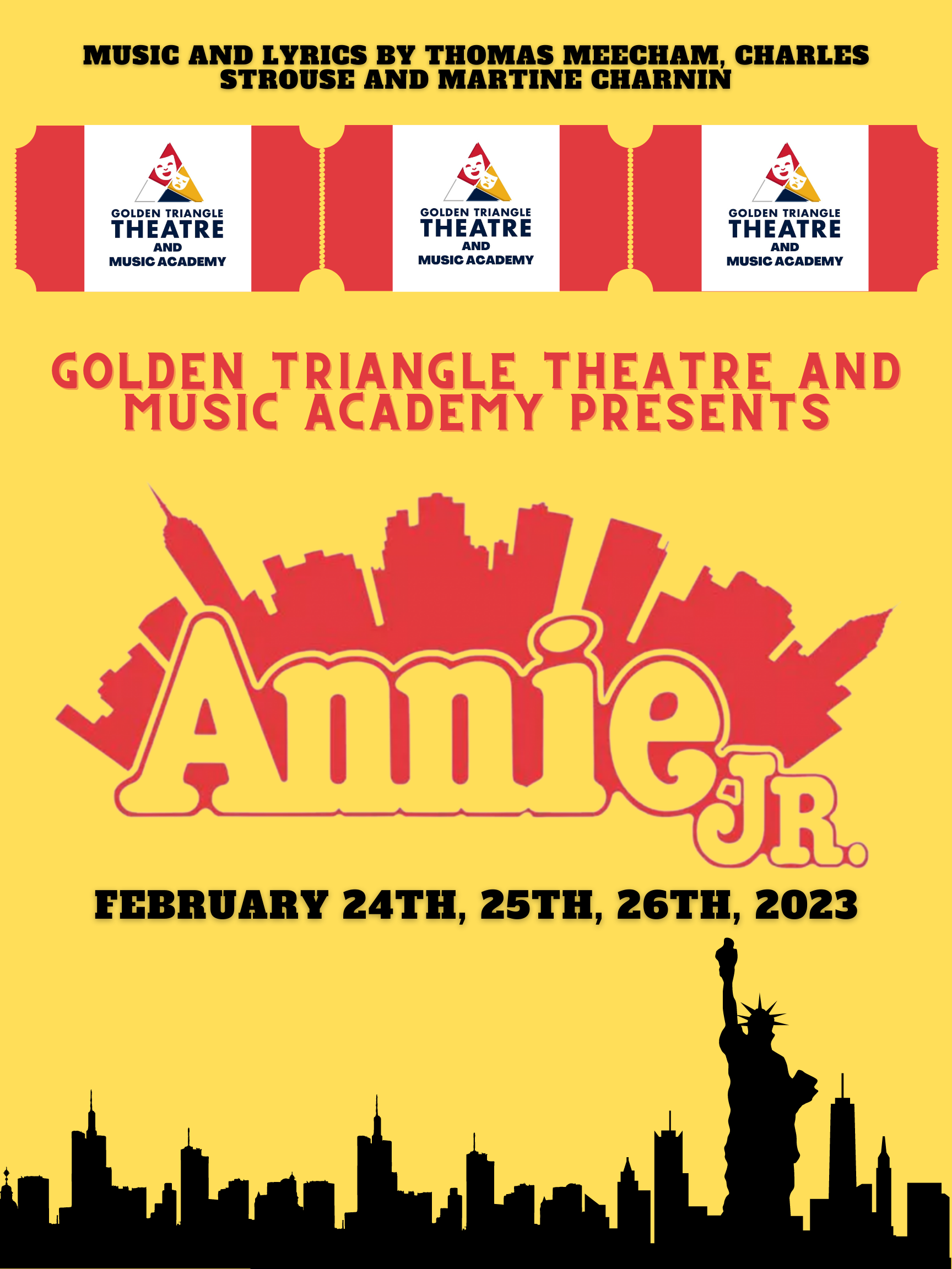 Annie JR. (Sunday, February 26th, 2023 at 2:30PM) | Golden Triangle Theatre