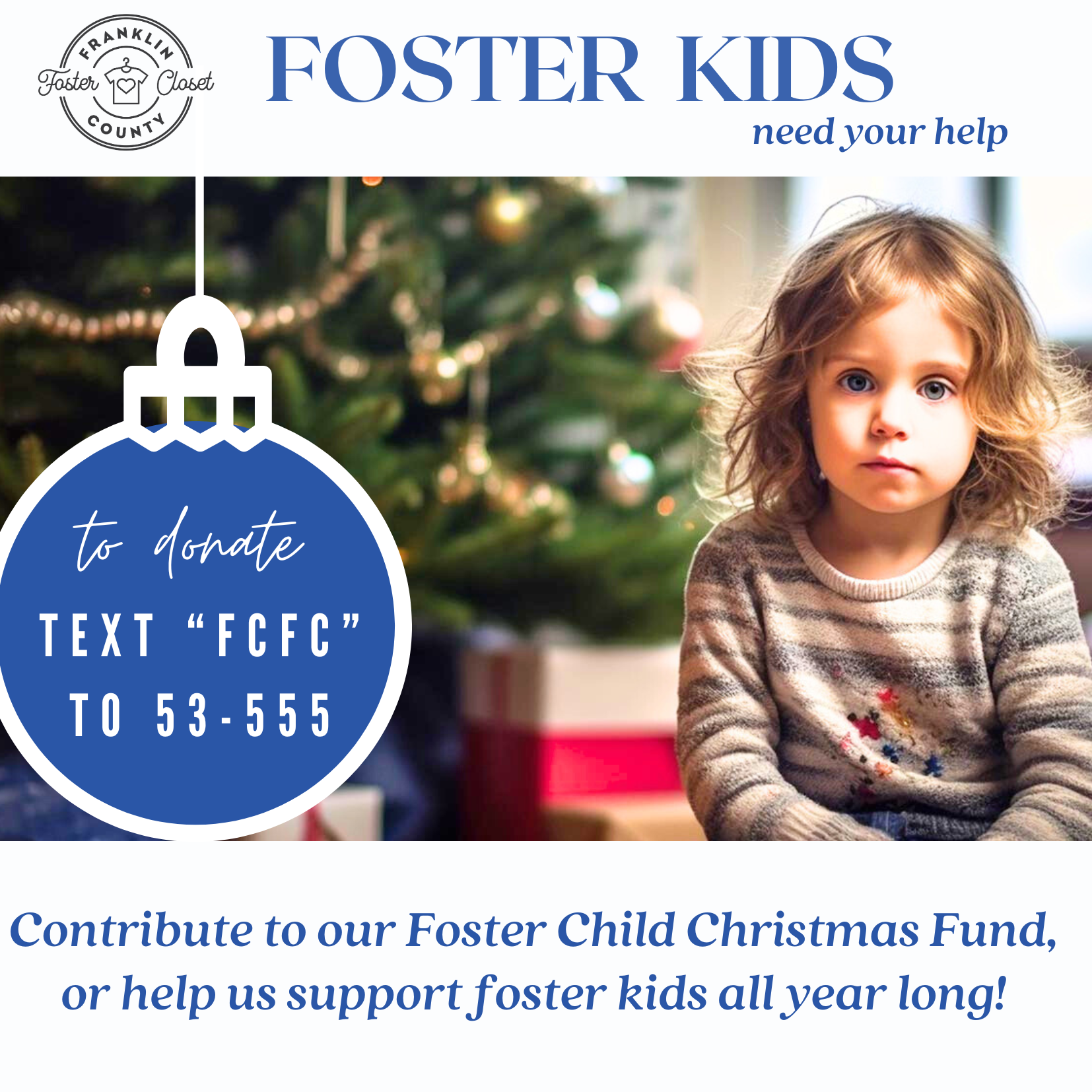 2025 Foster Child Christmas Fund | Franklin County Foster Closet