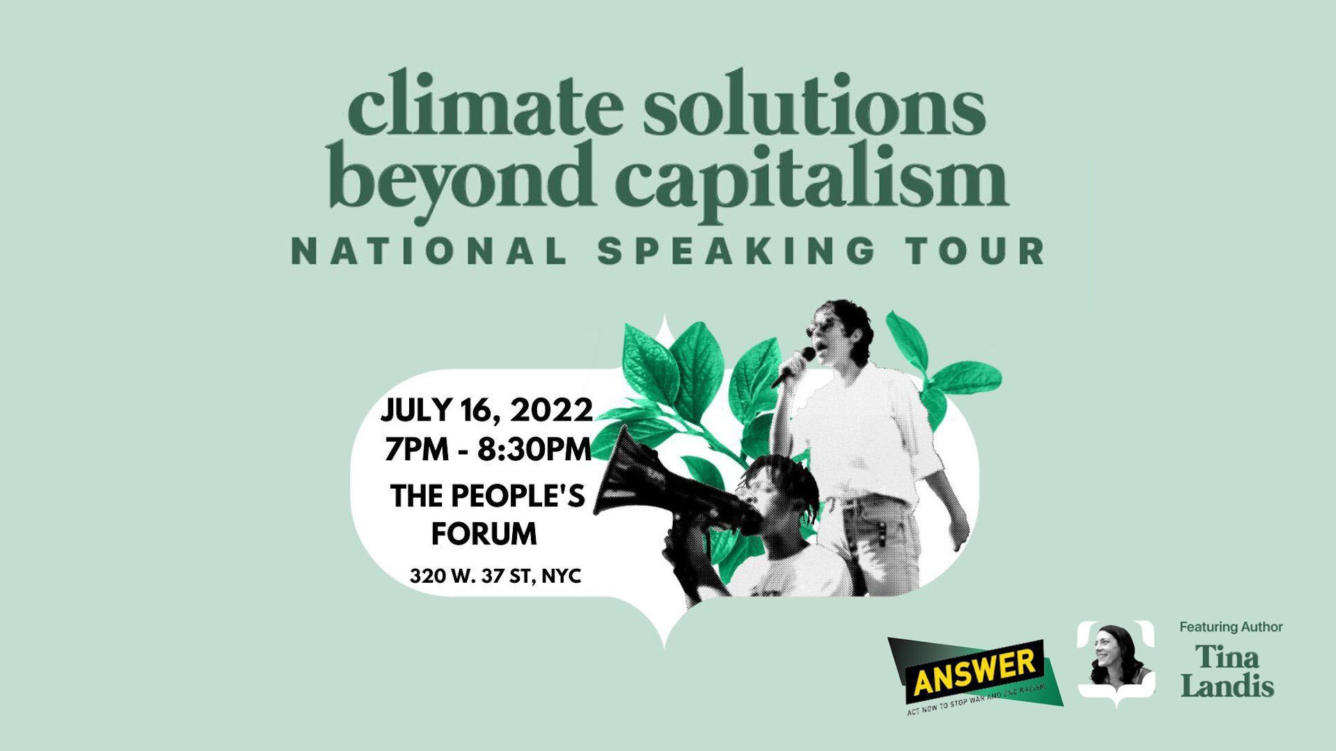 Climate Solutions Beyond Capitalism: National Speaking Tour