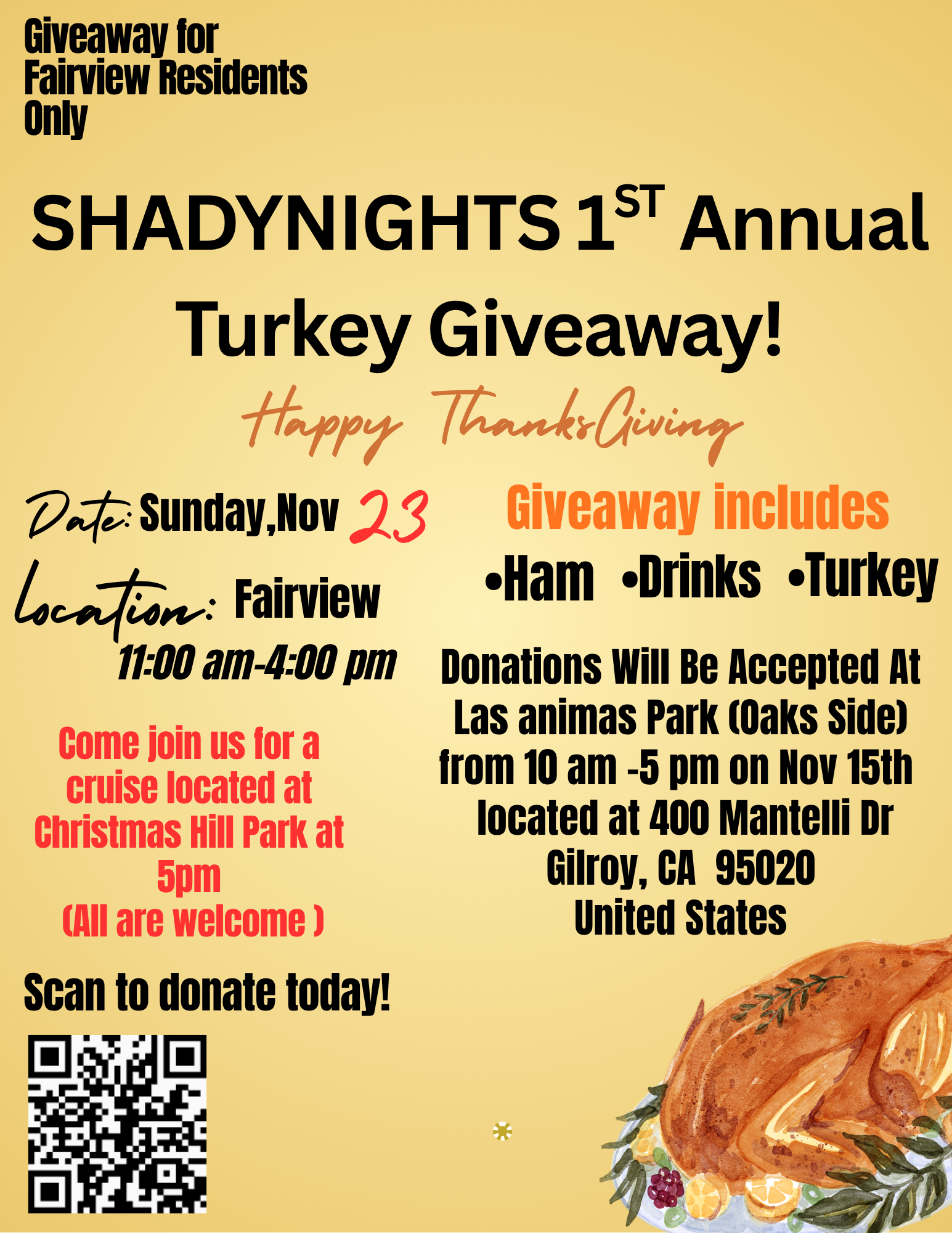 Shady Nights & City Saints - 1st Annual Turkey Drive & Cruise 2025