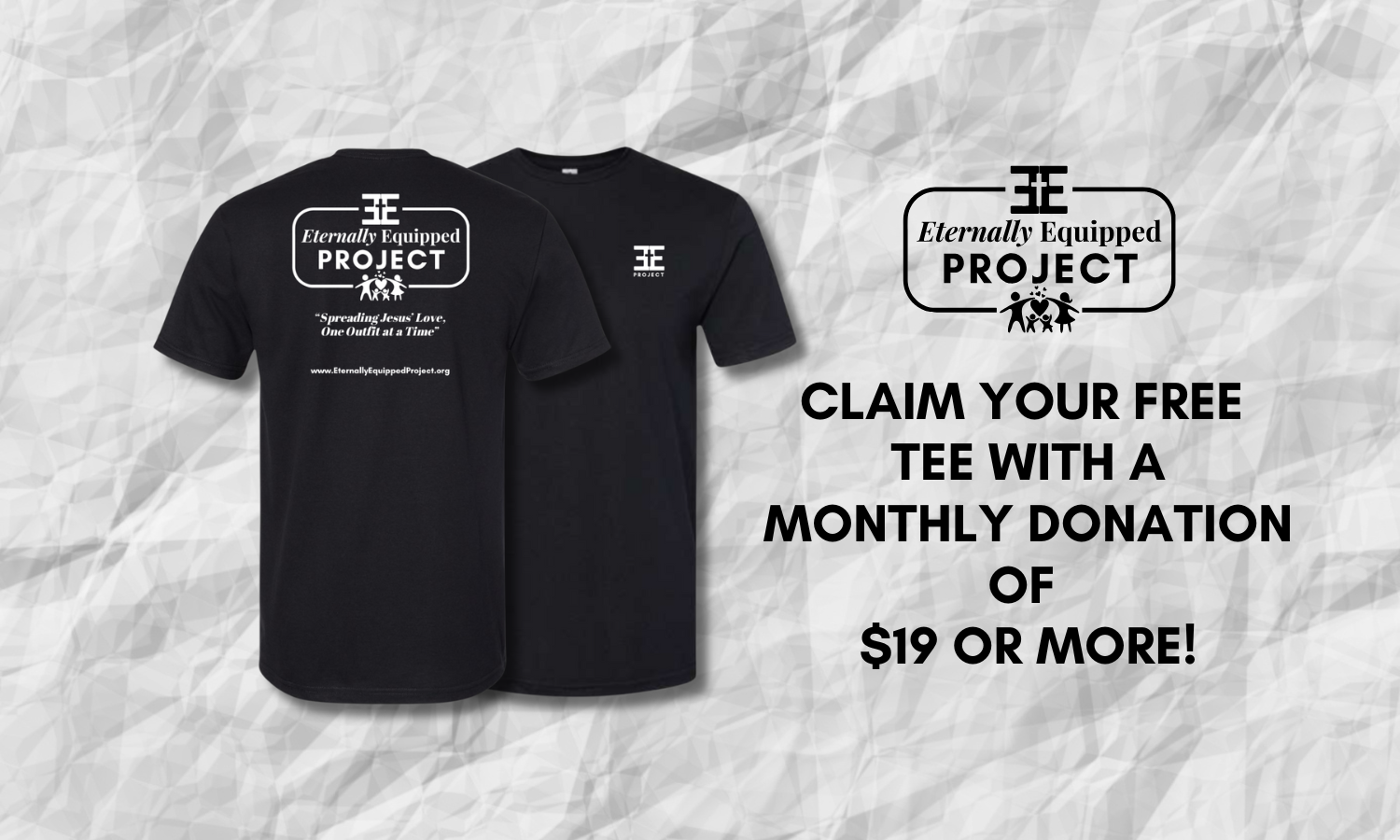 Claim Your Free EE Project Tee With A Donation of $19+ Monthly