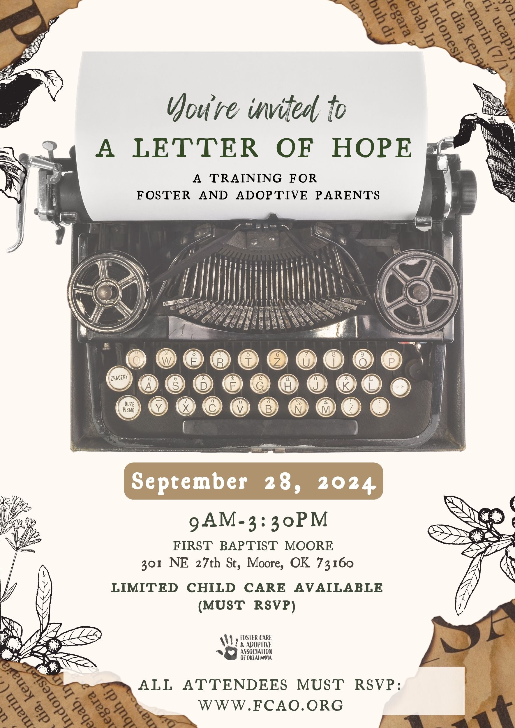A Letter of Hope: A Training for Foster and Adoptive Families | Foster ...