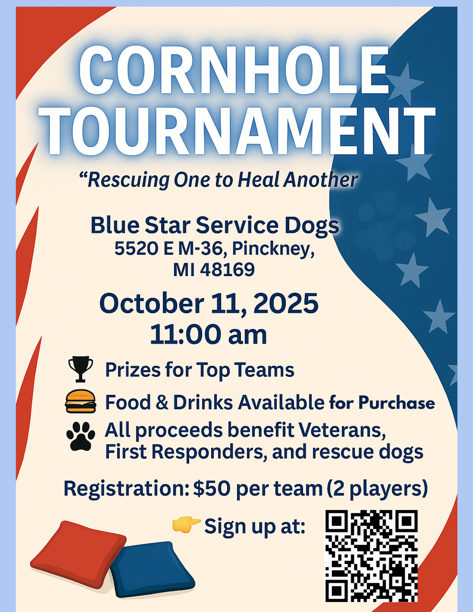 Blue Star Service Dogs Cornhole Tournament-Toss for a Cause | Blue Star ...
