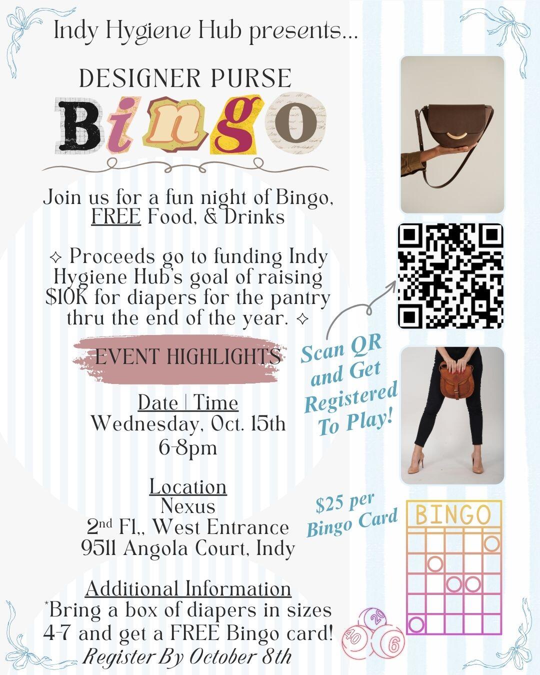 Indy Hygiene Hub's Designer Purse Bingo Night | Indy Hygiene Hub