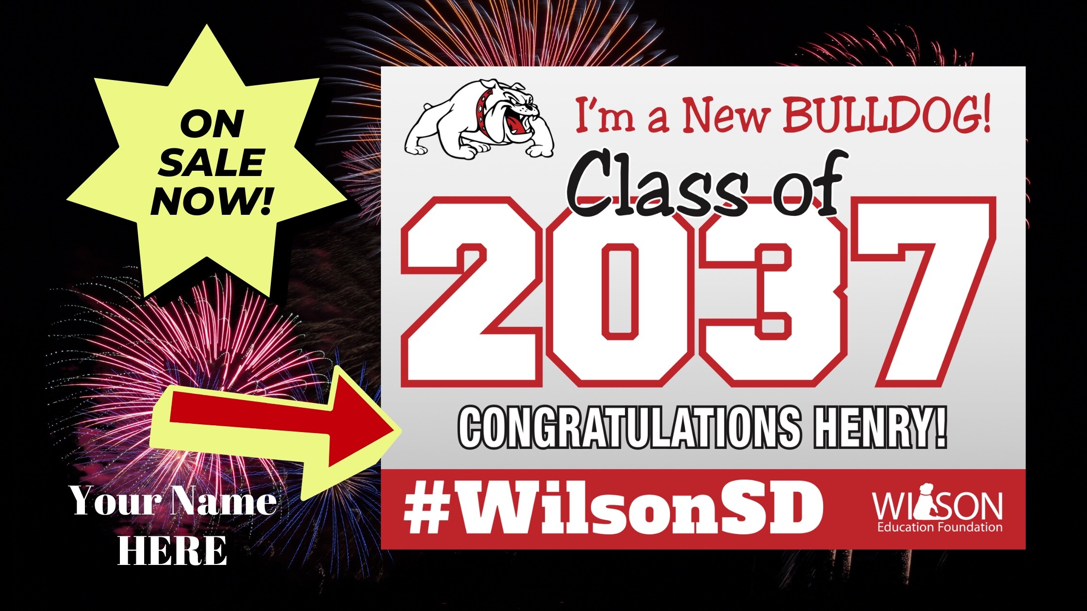 Class of 2037 Wilson Kindergarten Yard Signs - $25 each