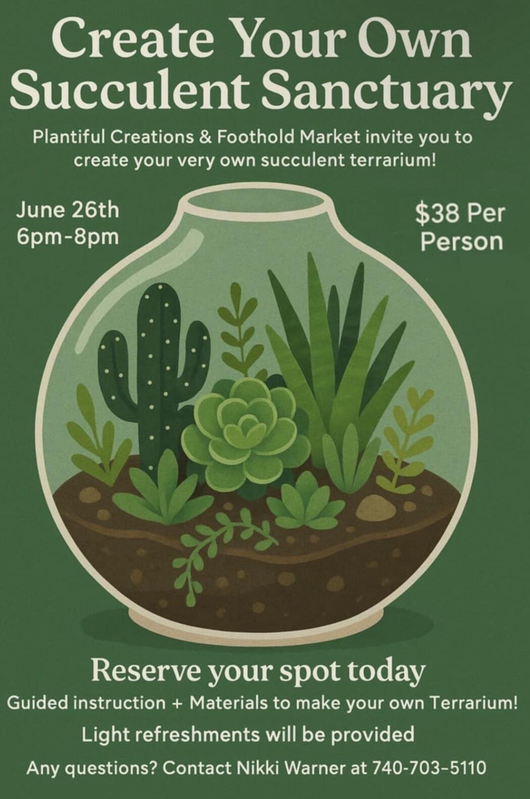 Succulent Sanctuary Class at Foothold Market | Foothold International