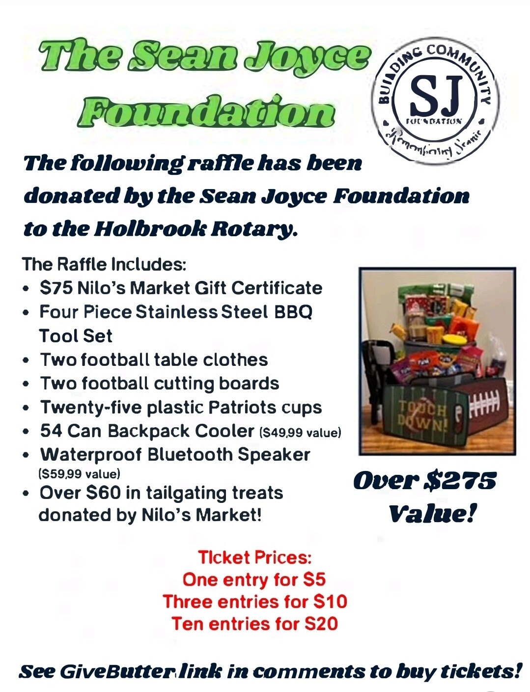 Sean Joyce / Holbrook Rotary Tailgate Basket Raffle | The Rotary Club ...