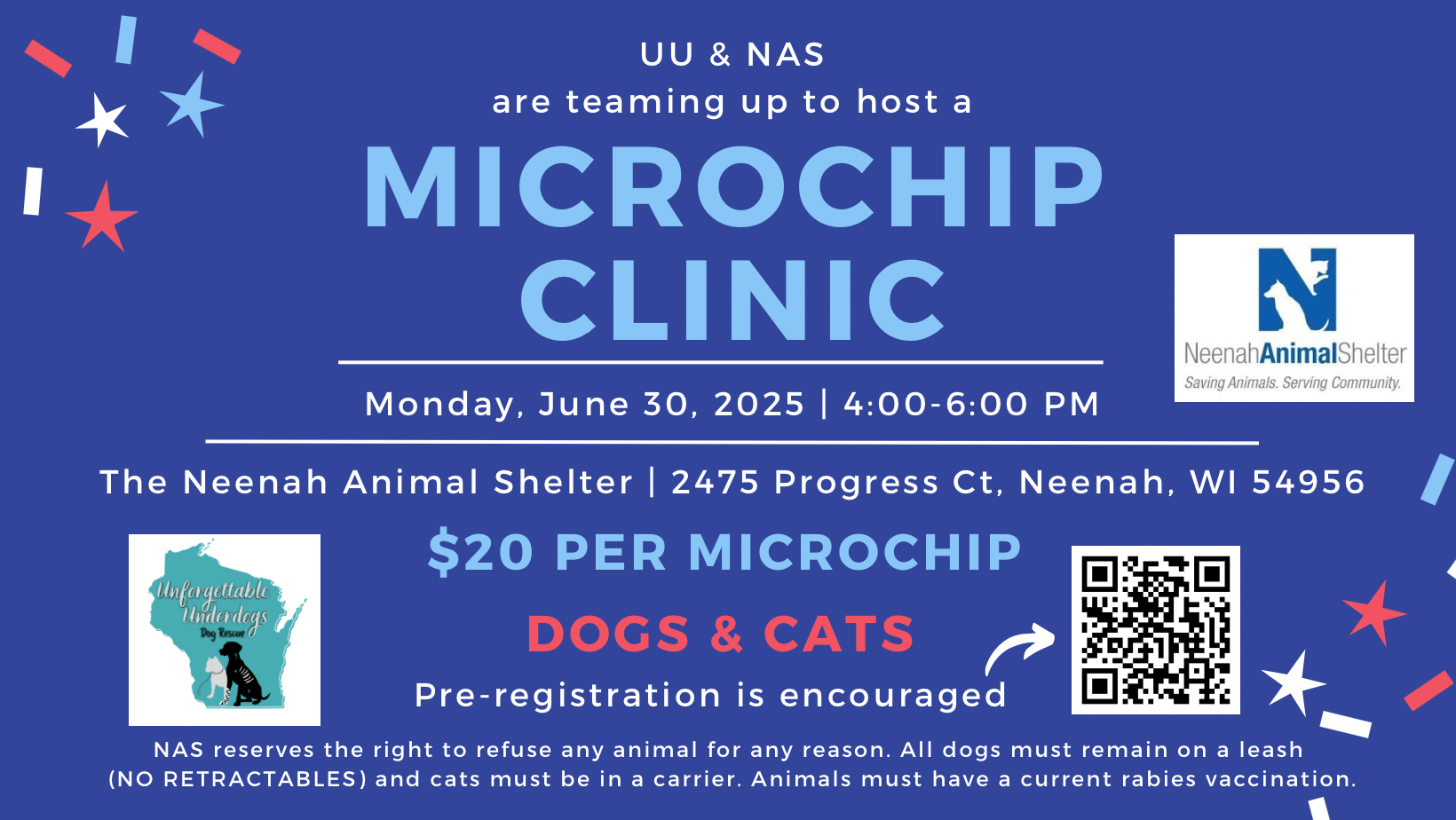 Microchip Clinic | Unforgettable Underdogs Dog Rescue
