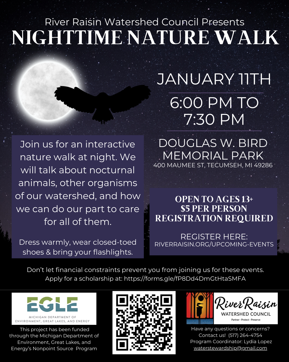 Nighttime Nature Walk | River Raisin Watershed Council