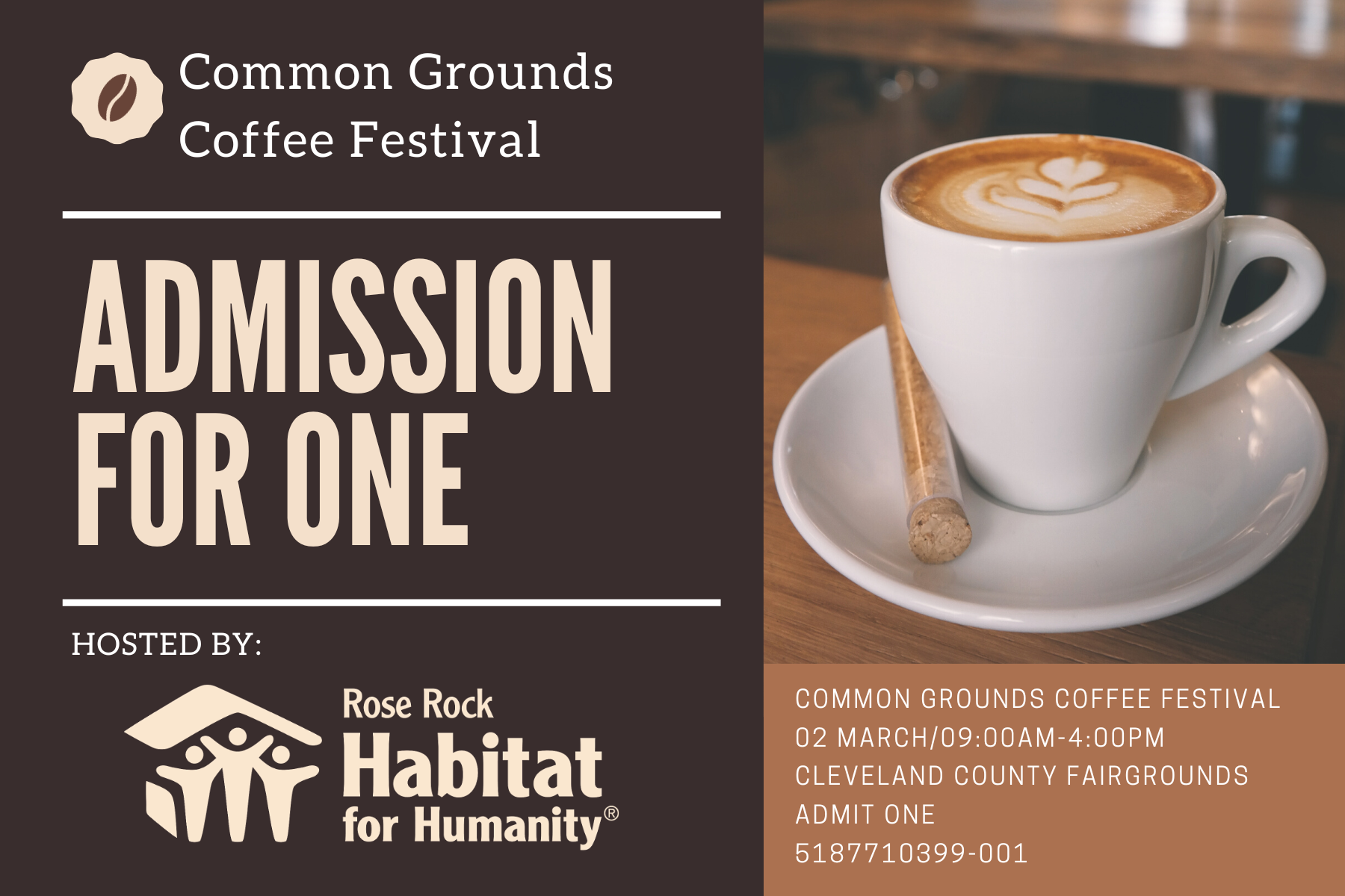 Gift Certificate: Admission to the Common Grounds Coffee Festival 2024