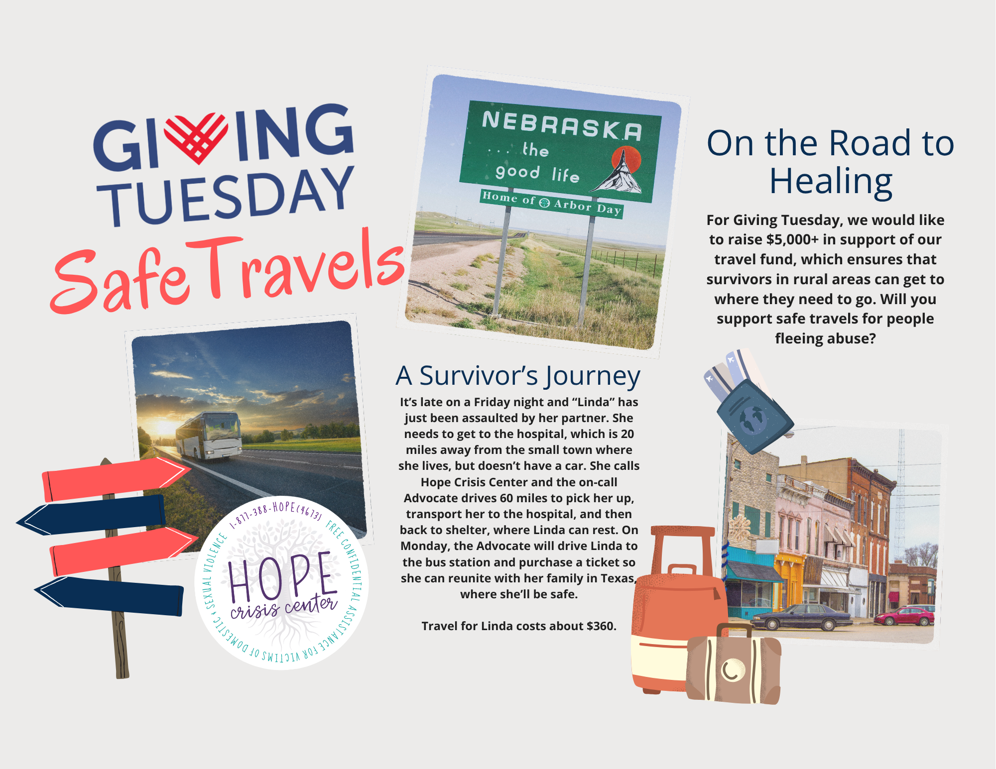 Giving Tuesday: Safe Travels | Hope Crisis Center
