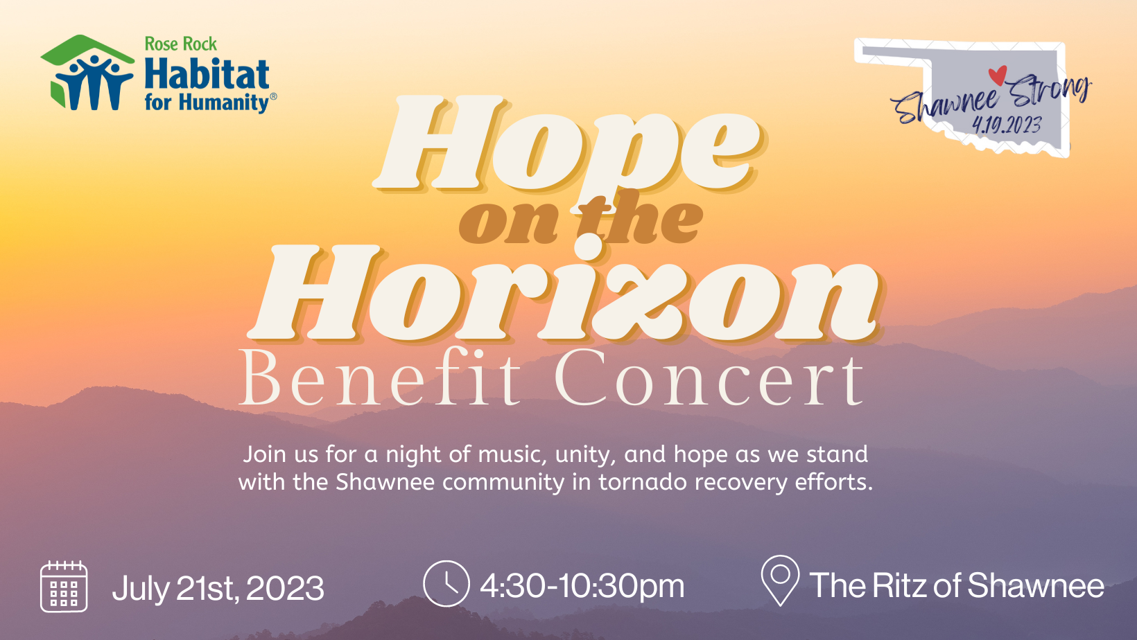Hope on the Horizon Benefit Concert | Rose Rock Habitat for Humanity, Inc