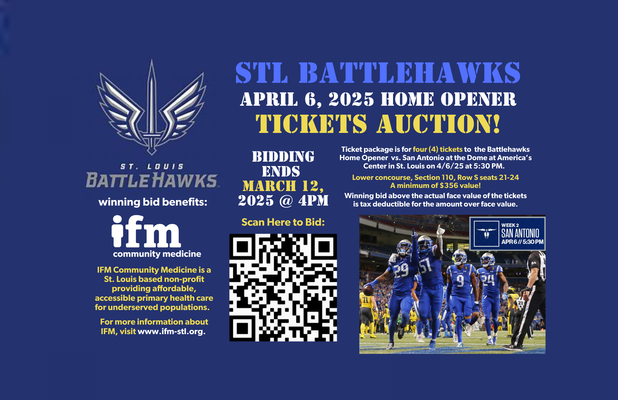 Battlehawks Ticket Auction!