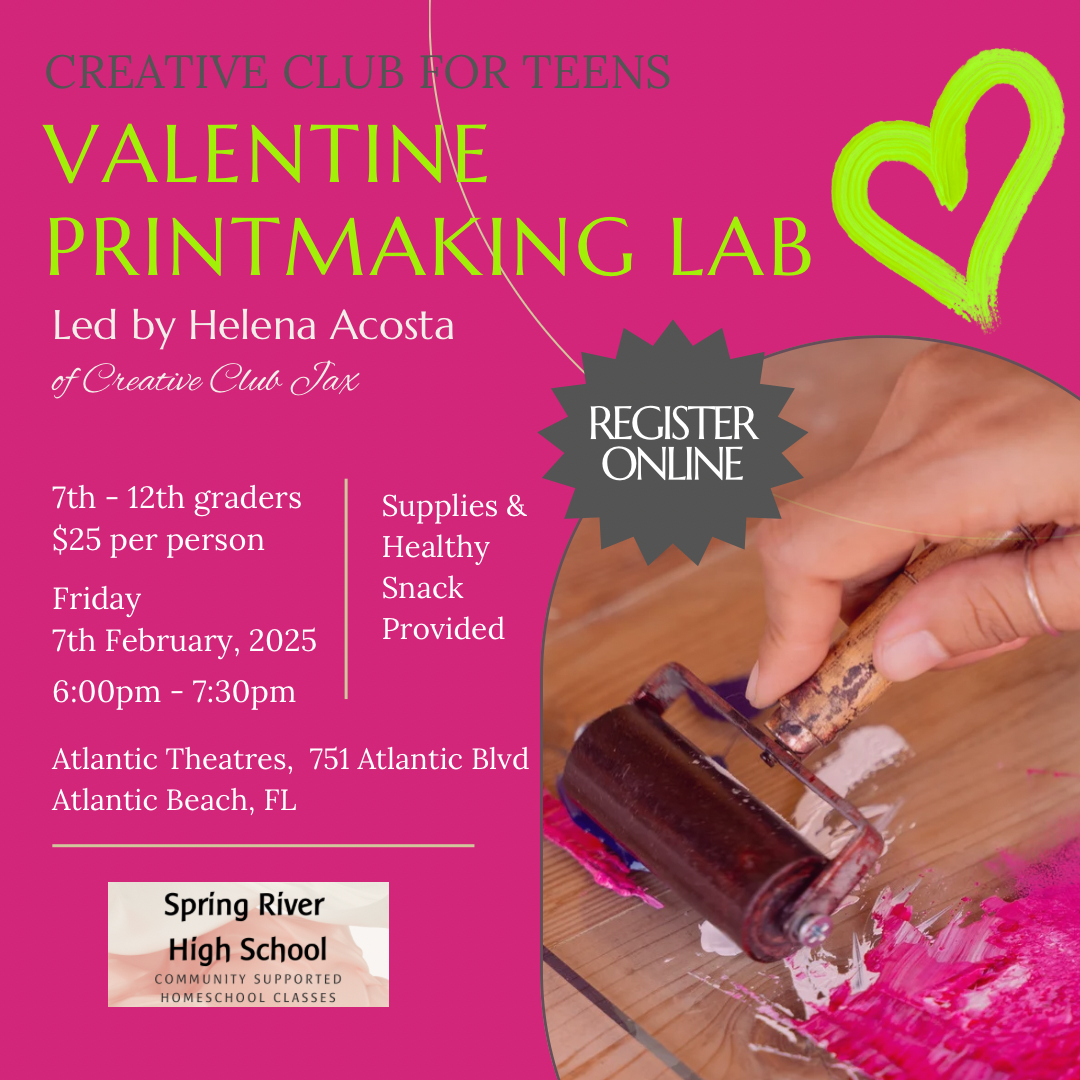 Valentine Print Lab for Teens | Jacksonville Educational Community Inc